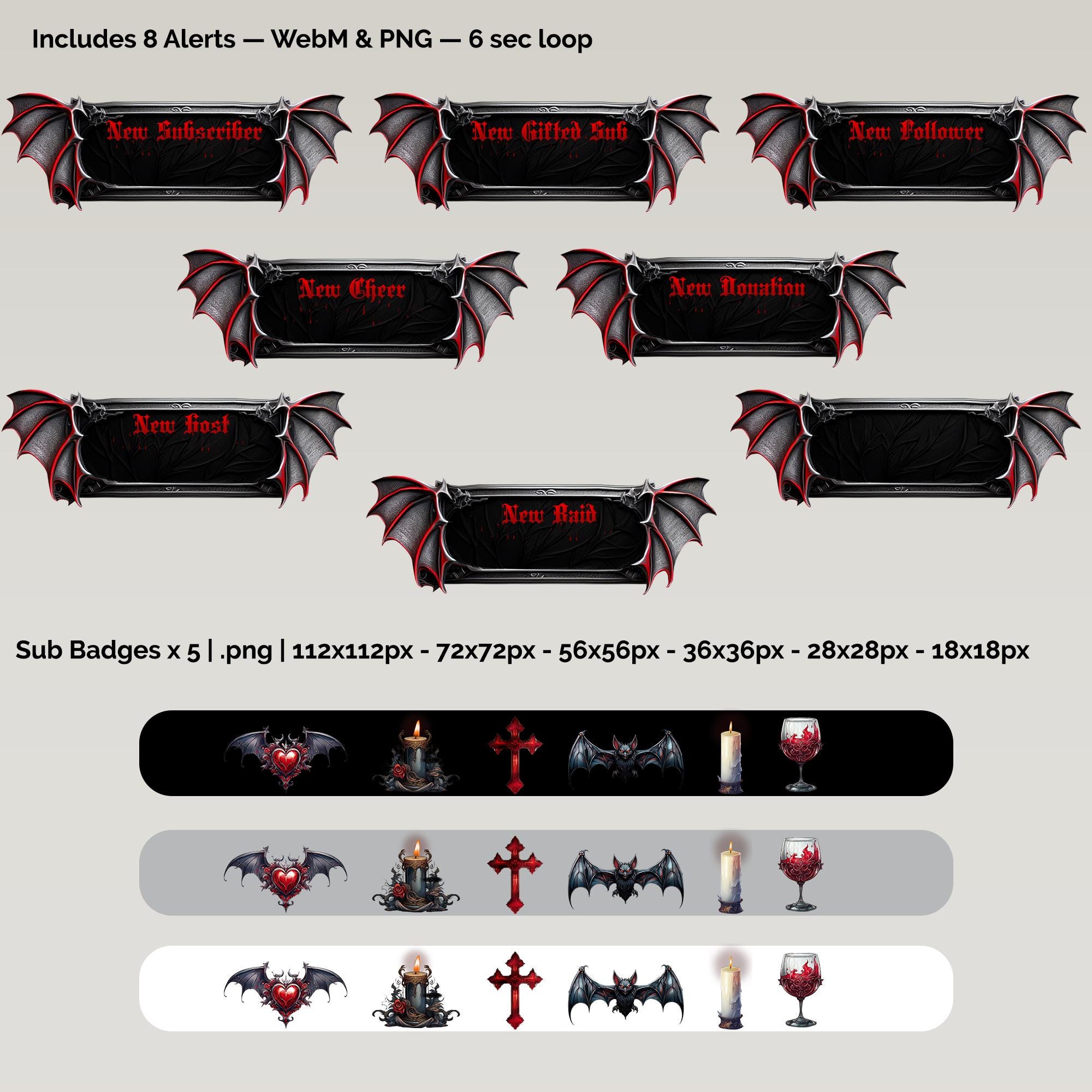 Vampire Stream Pack Animated Overlay | Gothic Cathedral Twitch Screens ...