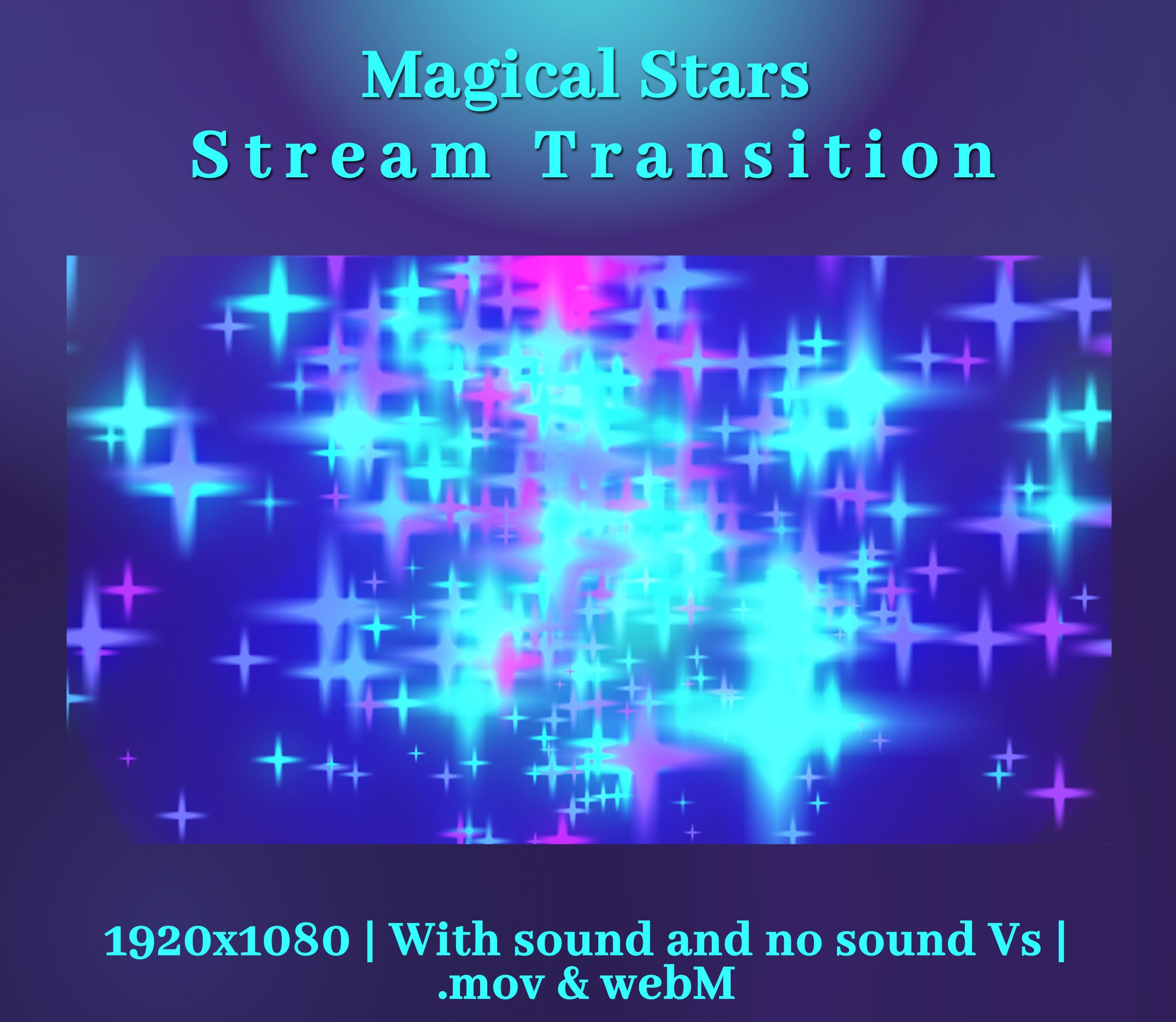Magic Stars Purple Transition, OBS Stinger, Animated Stream Transition ...