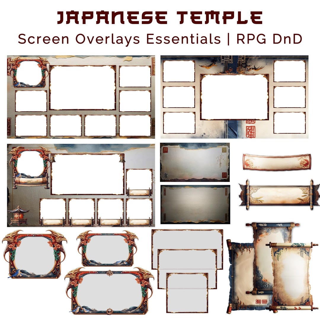 Samurai Dnd Overlay Pack: Animated Screens, Frames, Labels, Facecams ...