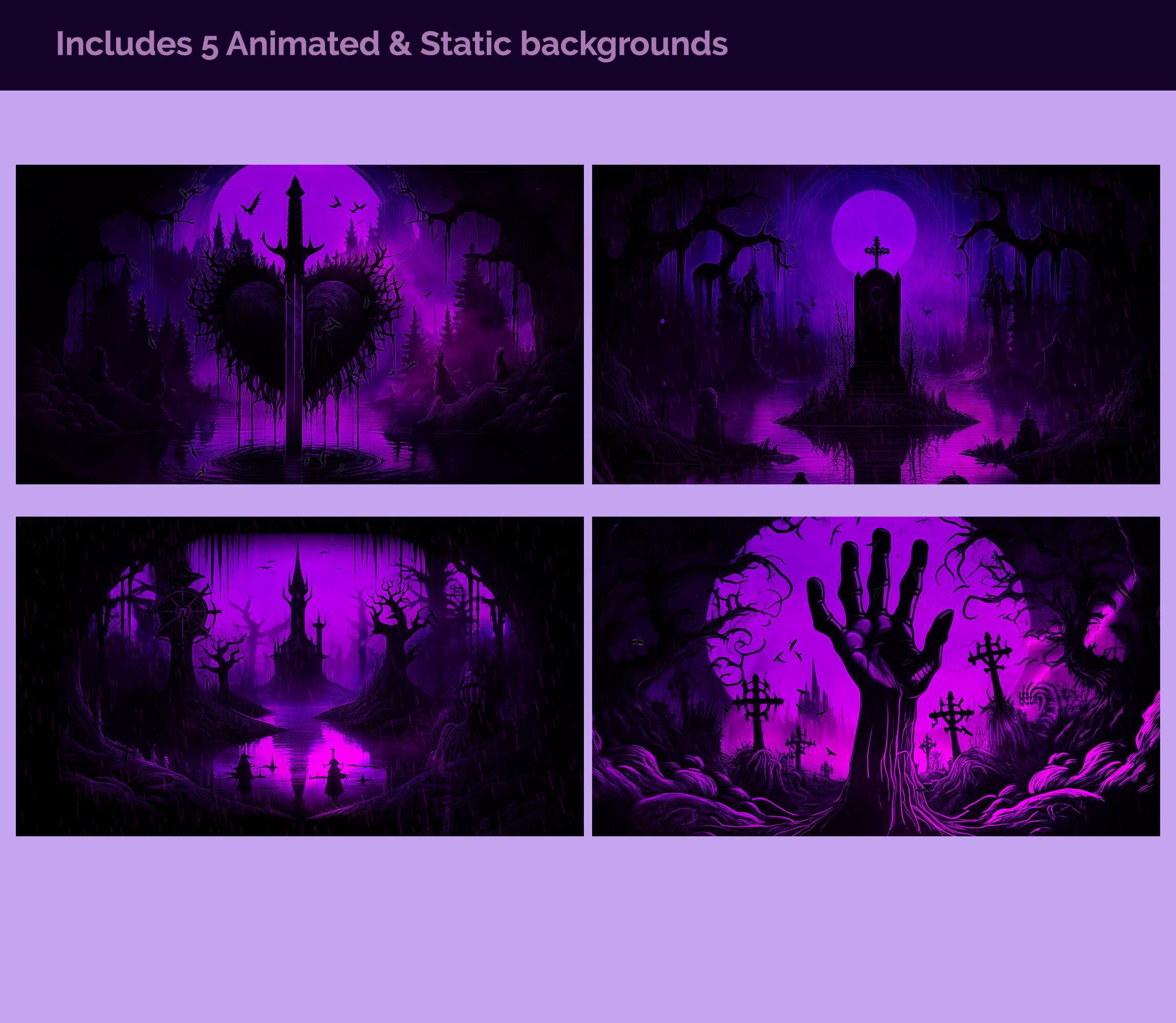 Gothic Nightmare Animated Stream Pack: Horror Halloween Twitch Overlays ...