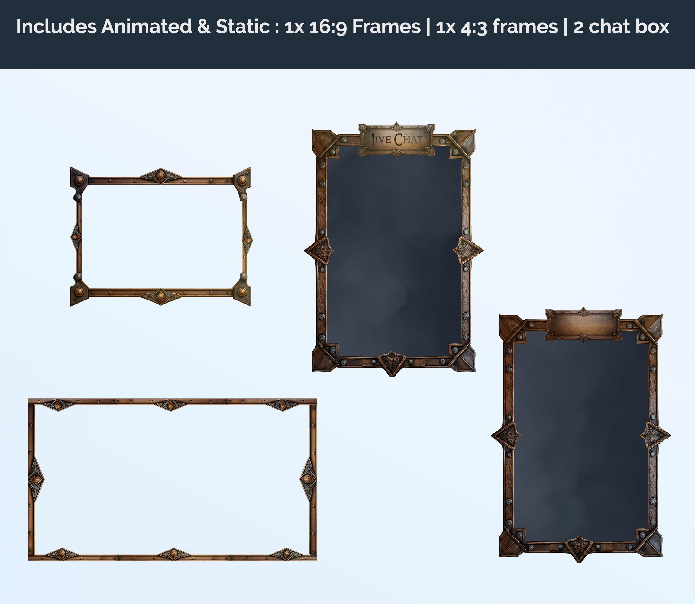 Kingdom Medieval Twitch Screen Overlays Pack, for Livestream, Dungeons ...