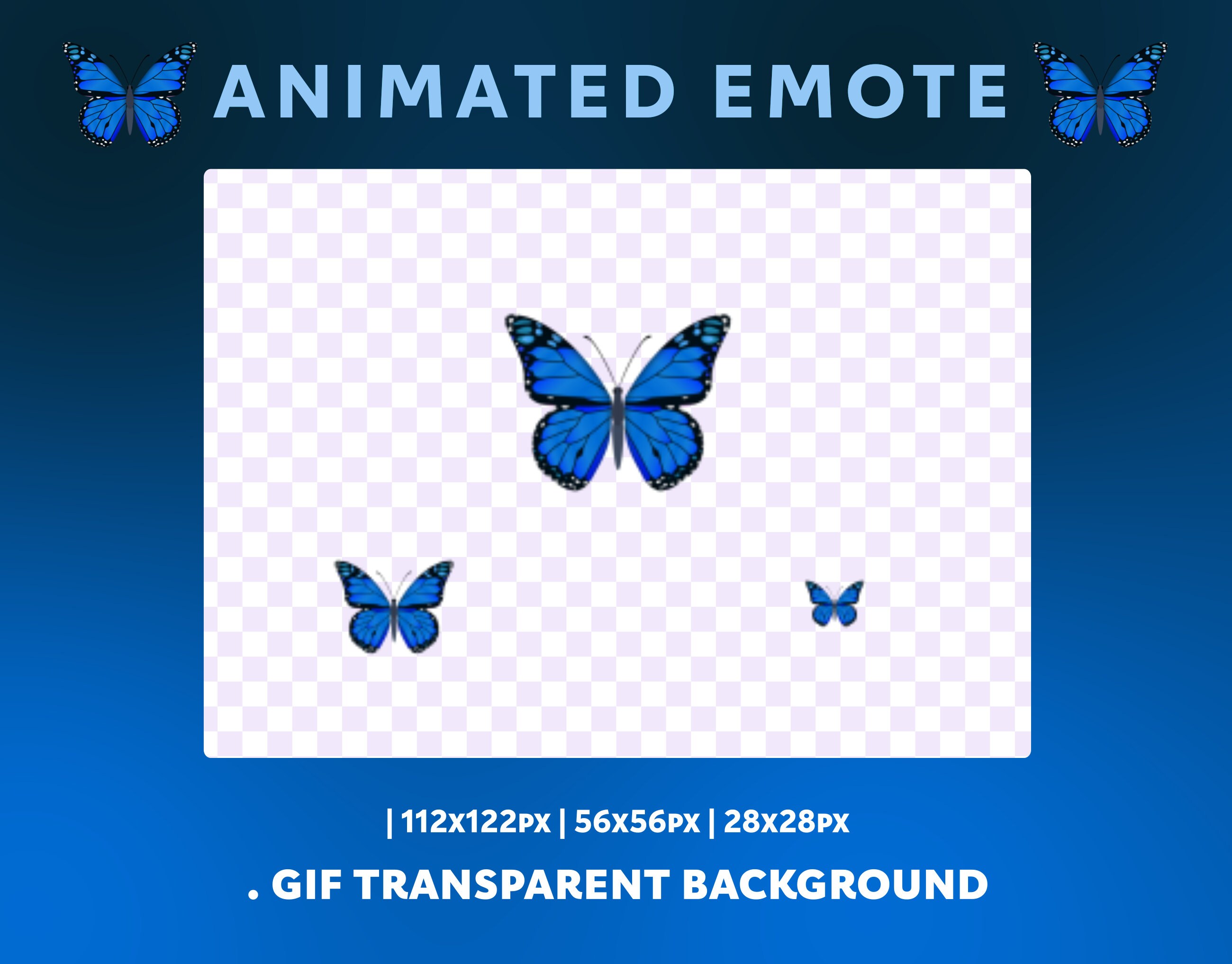 Blue Butterfly Emote | Animated Emote | Twitch Badge | Emote for ...