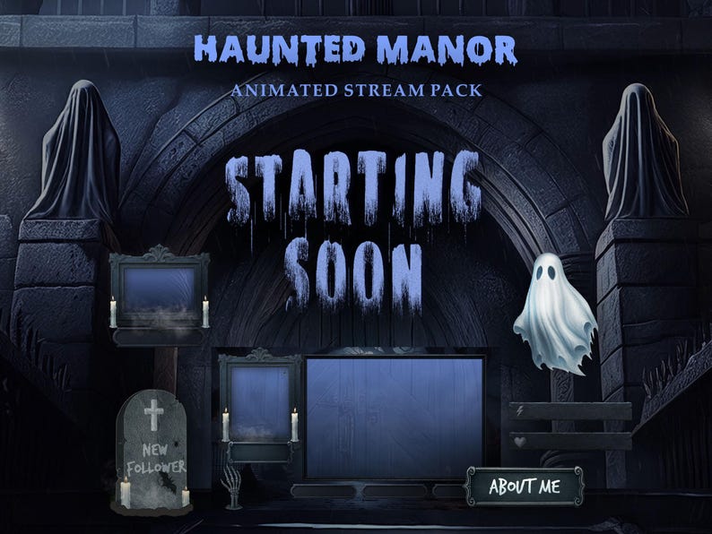 Spooky Horror Stream Pack – Animated Halloween Overlays for Twitch ...