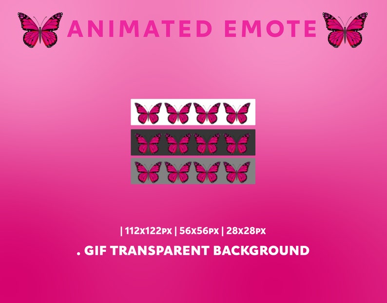 Animated Butterfly Emote | Twitch Badge | Emote for Discord | Stream ...