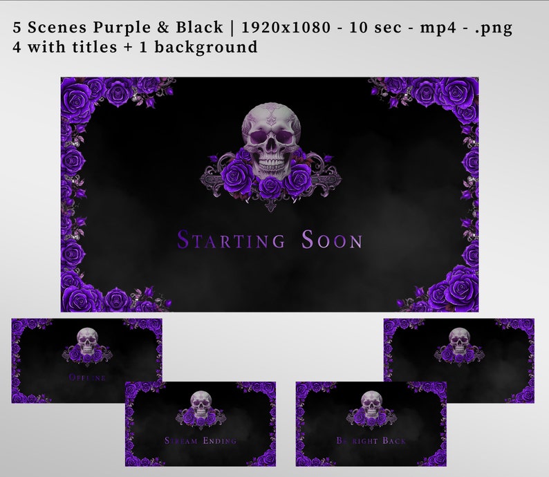 Gothic Animated Stream Scenes Package, Twitch Pack, Overlays Screens ...