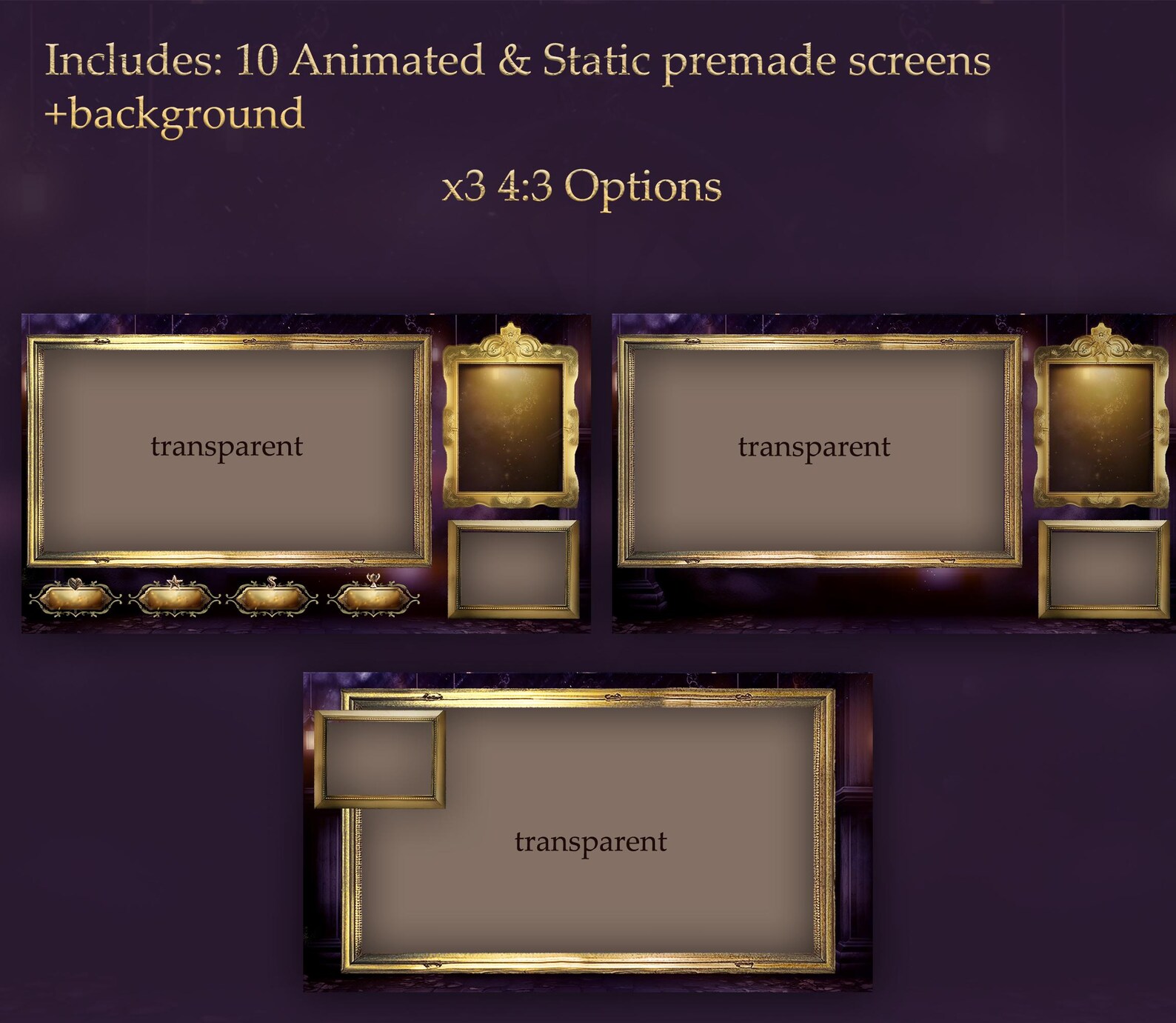 Royal Animated Stream Pack: Gold Medieval Twitch Overlay - Etsy