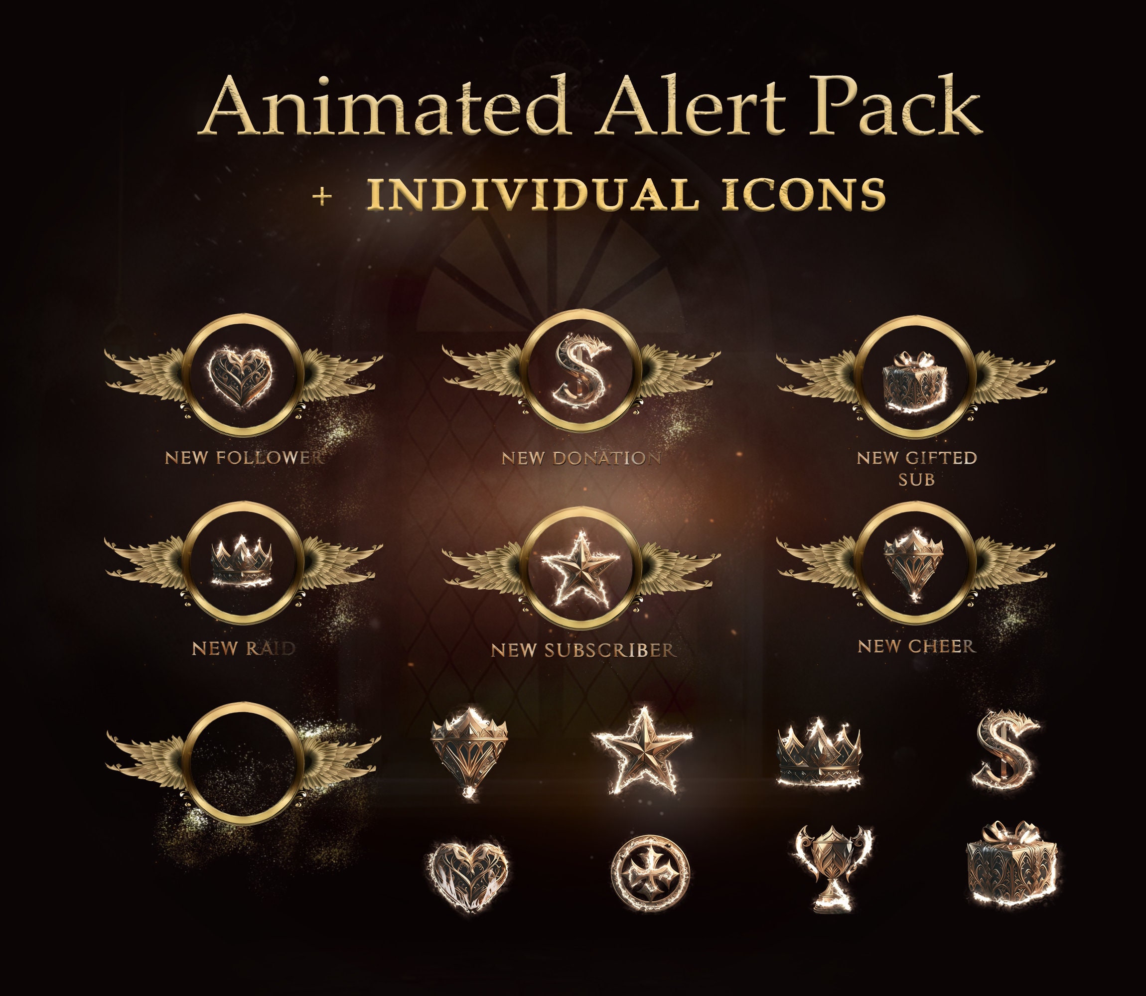 Kingdom Gold Animated Stream Alerts: Medieval Twitch Alerts - Etsy