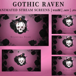 Twitch Stream Pack | Gothic Overlays With Raven, Crow Skull, Horror ...
