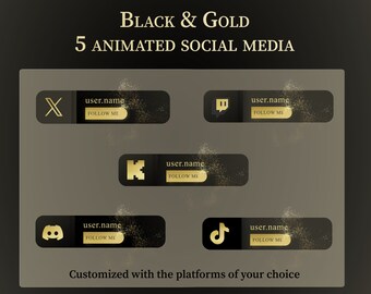 Custom Animated Black & White Stream Overlay: Social Media Lower Thirds ...