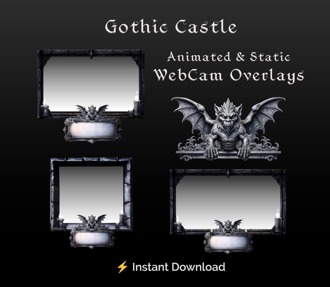 Gothic Gargoyle Animated Webcam Overlay Pack (webm, PNG) - Etsy