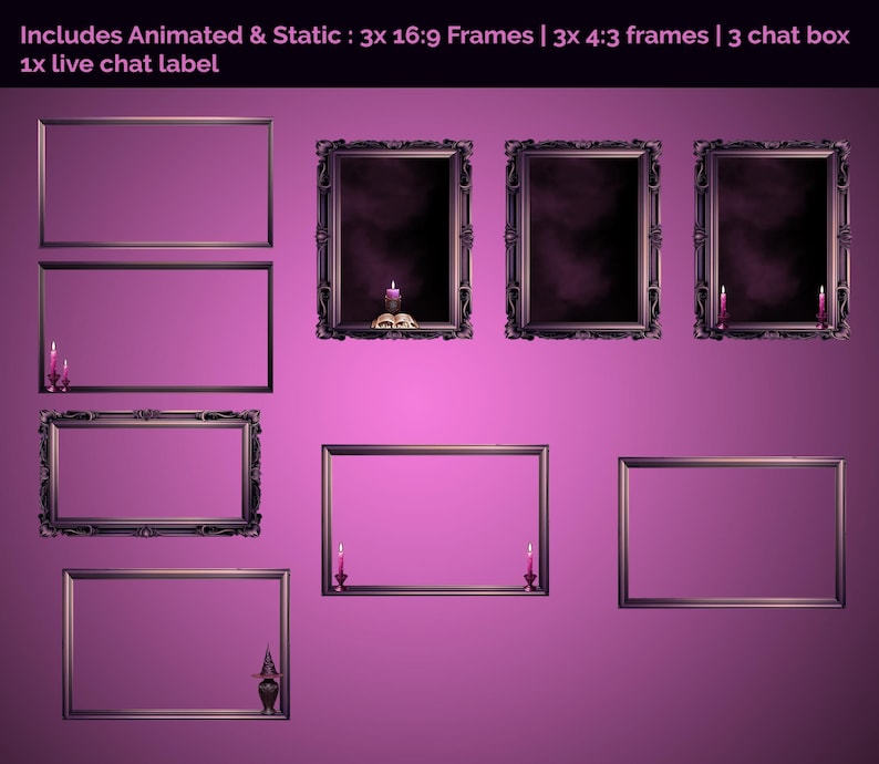 Witchy Gothic Animated Stream Pack: Twitch Overlays, Scenes, Alerts and ...
