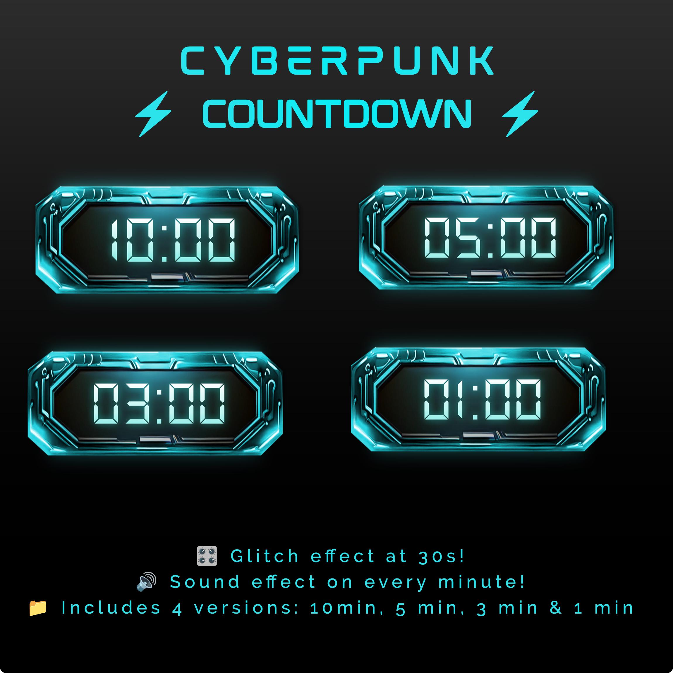 Glitch Neon Countdown Timer: Cyberpunk Stream Overlay (digital Download ...