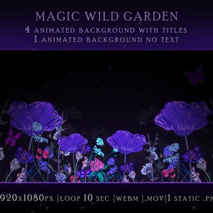 Magic Flowers Animated Stream Screens Package, Twitch Pack, Overlays ...