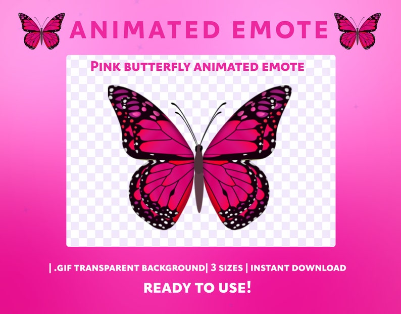 Animated Butterfly Emote | Twitch Badge | Emote for Discord | Stream ...