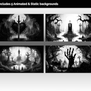 Gothic Nightmare Halloween Animated Stream Pack: Haunted Twitch Overlay ...