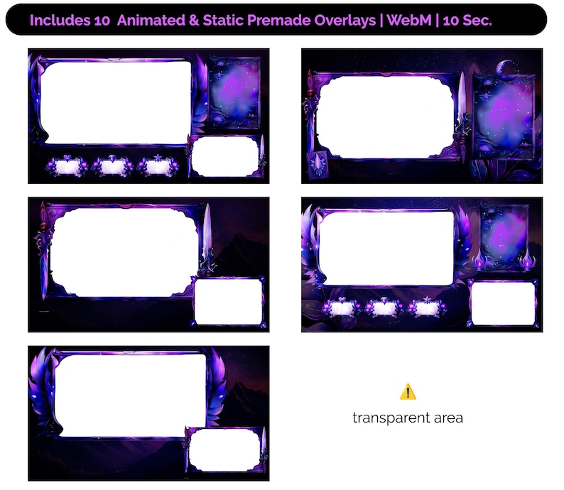 Celestial Twitch Overlays Pack: Animated Stream Pack, Scenes, Alerts ...