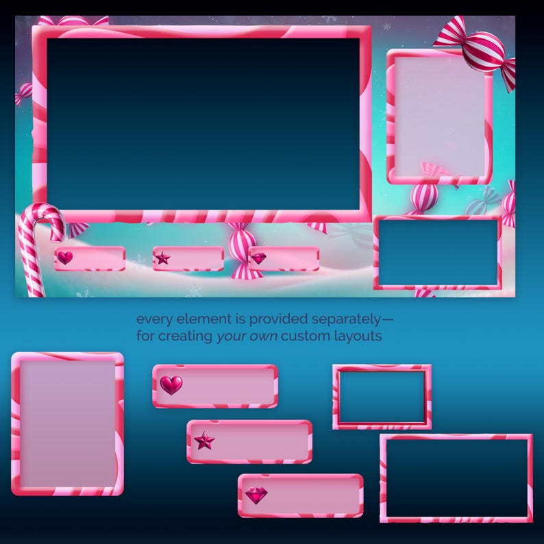 Candy Animated Stream Package - Festive Twitch Overlays, Holiday Sweet ...