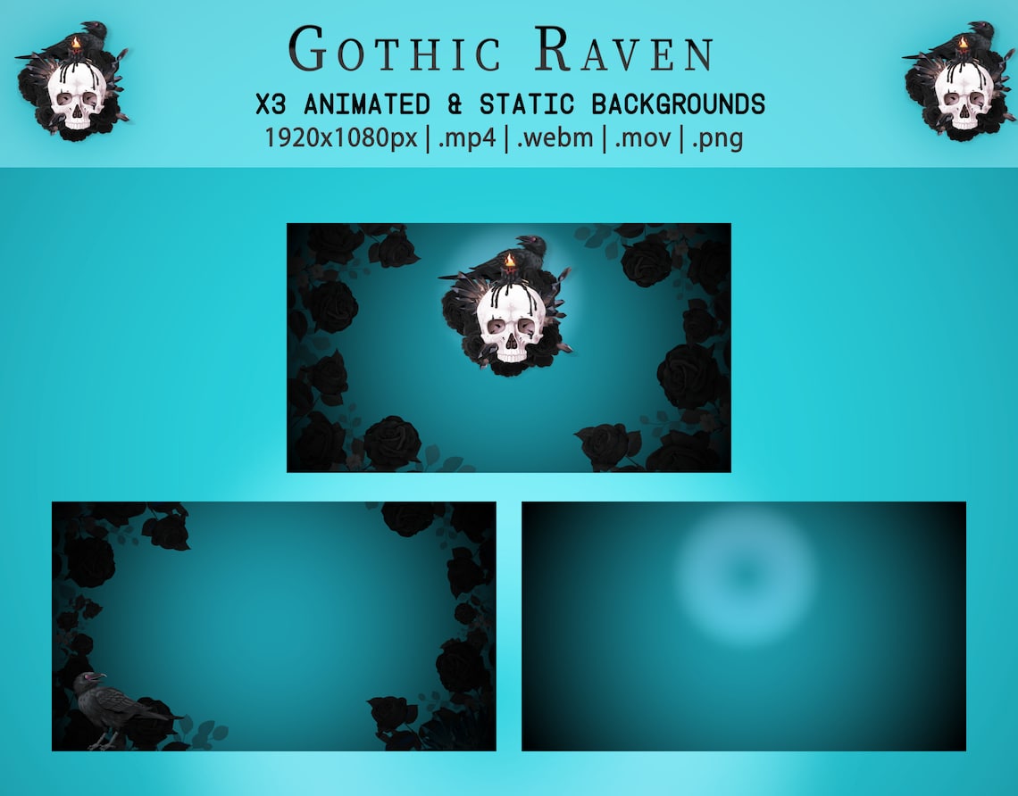 Blue Gothic Animated Stream Package - Twitch Overlays, Screens, Alerts ...