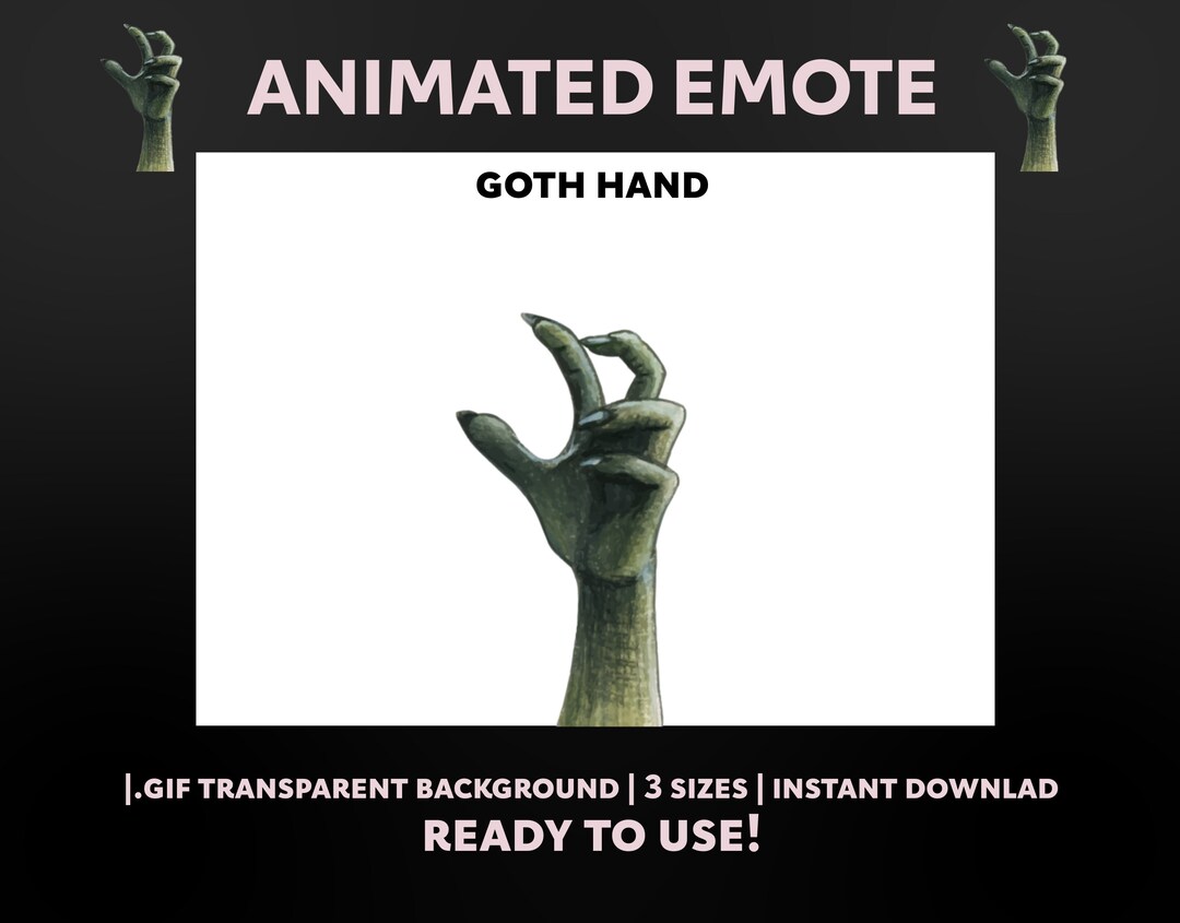 Goth Hand Emote | Twitch , Streamer, Gaming, Emotes, Stream Emotes - Etsy