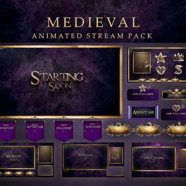 Magic Stars Purple Transition, OBS Stinger, Animated Stream Transition ...