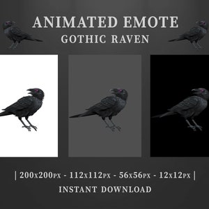 Gothic Raven Emote | Twitch , Streamer, Gaming, Emotes, Stream Emotes ...