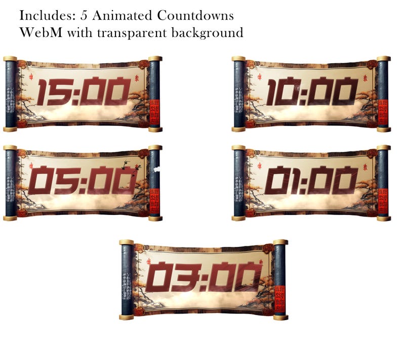 Samurai Stream Countdown Timer: Japanese Twitch Overlay (digital ...