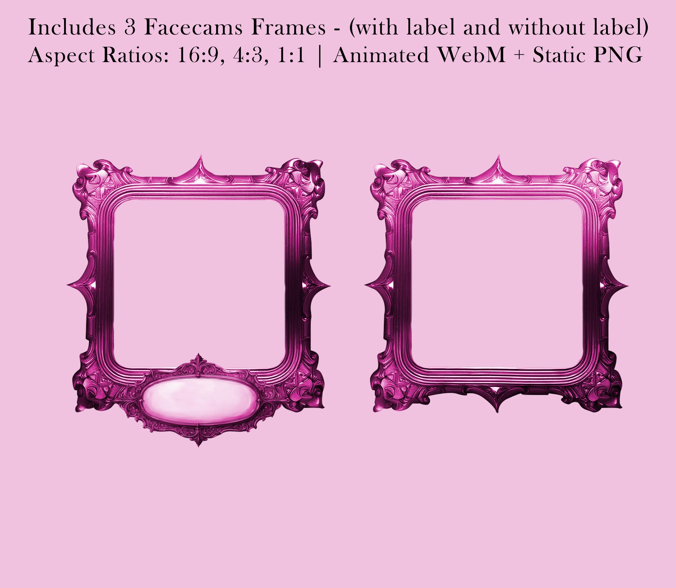 Pink Victorian Webcam Overlay Pack: Animated Gothic Frames (digital ...