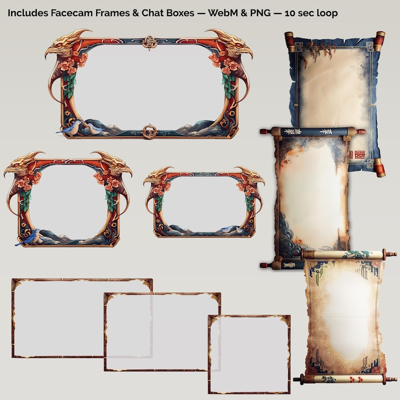 Feudal Japan Dnd Stream Overlay Package | Samurai Twitch & Vtuber ...