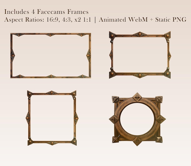 Viking Webcam Overlay Pack: Medieval Wooden Frames (animated & Static ...