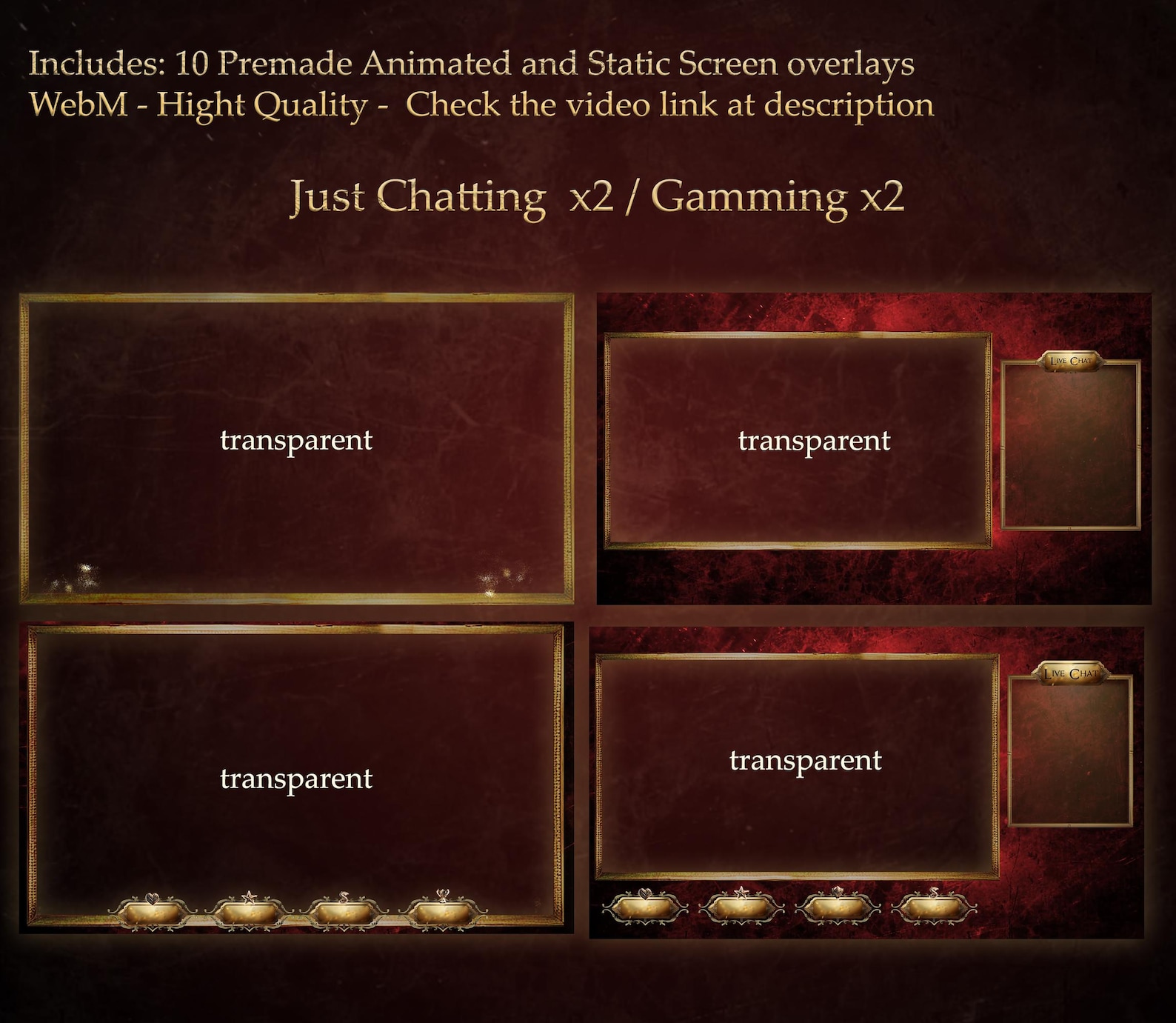 Medieval Animated Stream Package: Gothic Twitch Overlays - Etsy