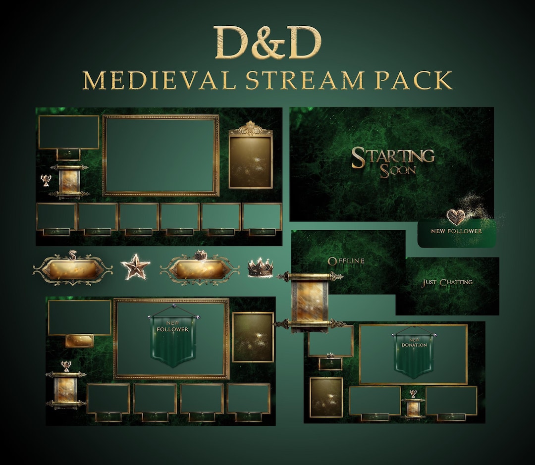 Animated Dungeons and Dragons Stream Overlay Pack | Medieval Twitch | Twitch & Youtube | Dnd ...