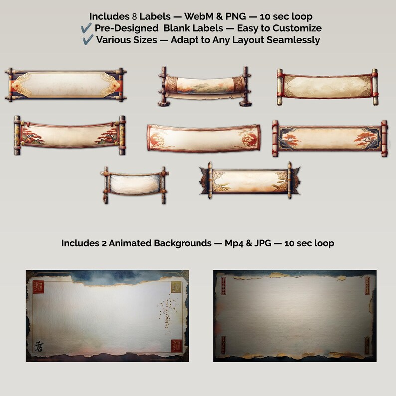 Japanese Overlay Pack for Dnd | Premade Screens, Frames and Labels ...