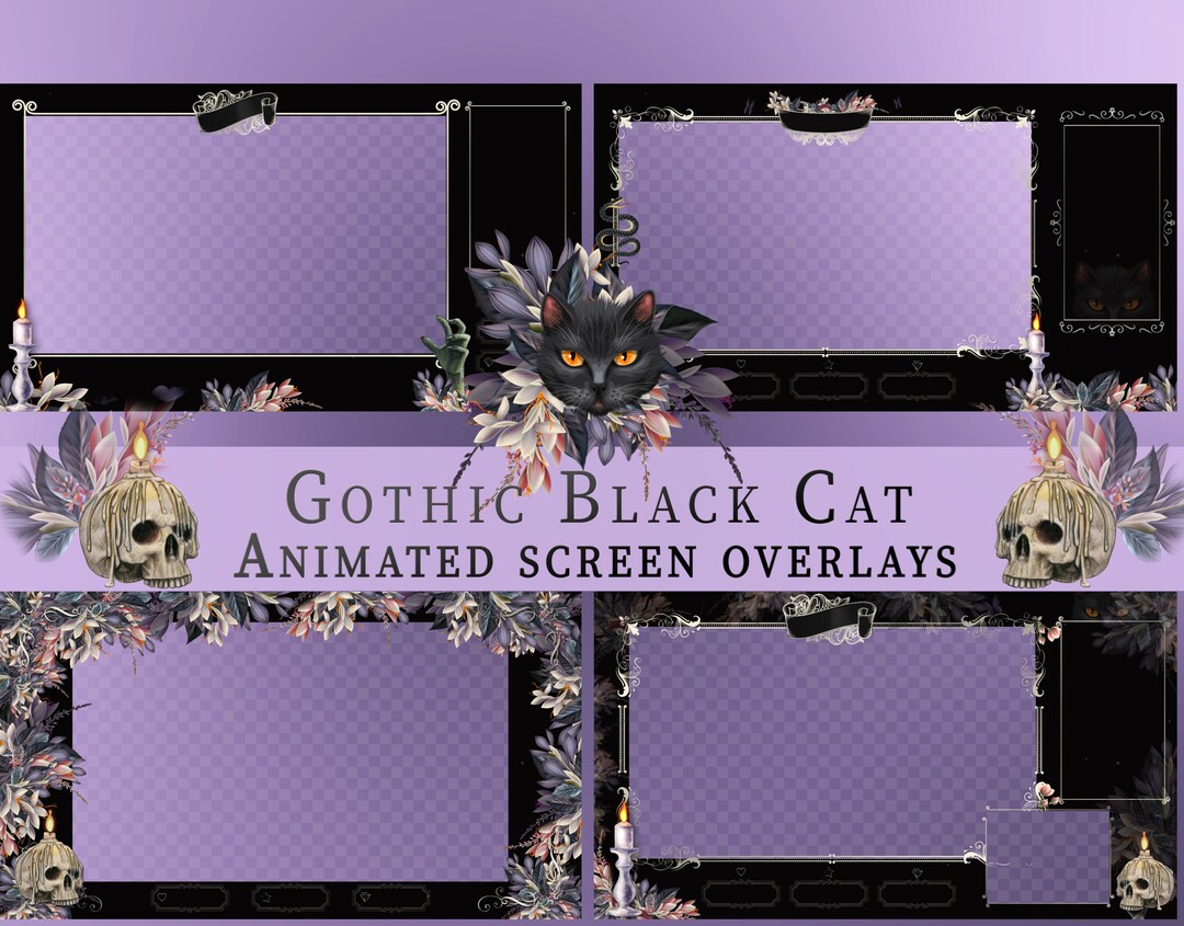 Gothic Animated Stream Screen Overlays, Twitch Pack, Vtuber, Overlays ...