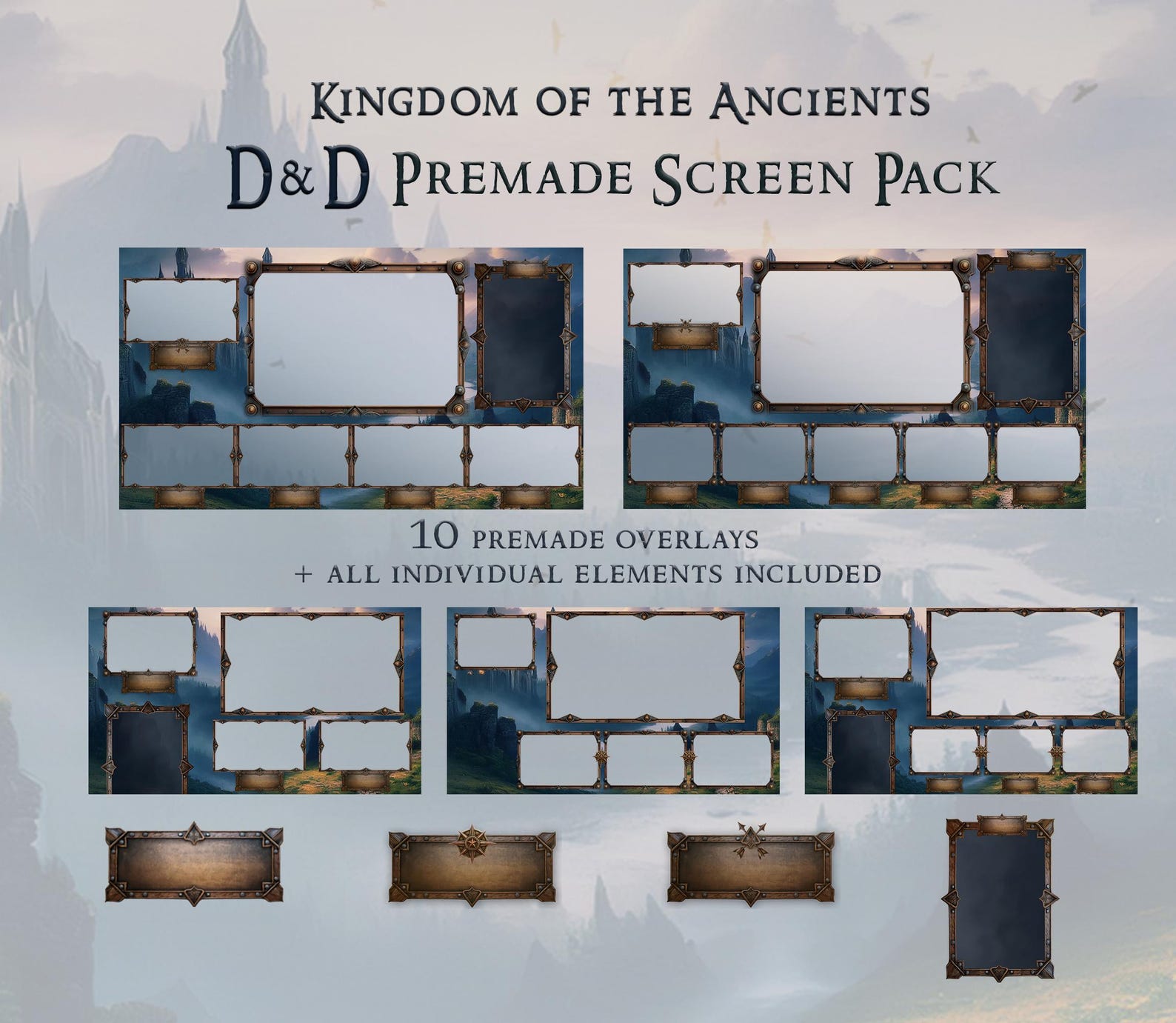 Kingdom Medieval Twitch Screen Overlays Pack, for Livestream, Dungeons ...