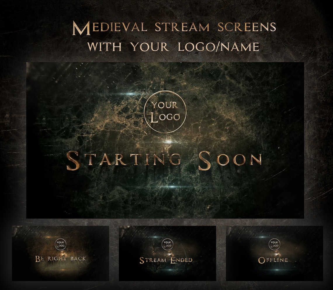 Custom Medieval Scenes | Animated Stream Scenes Package, Twitch Pack ...