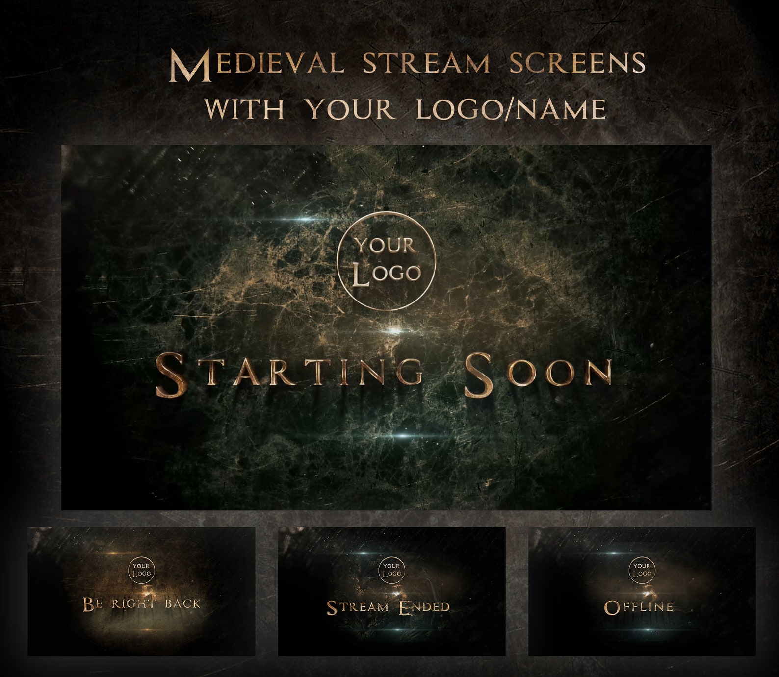 Custom Medieval Scenes | Animated Stream Scenes Package, Twitch Pack ...