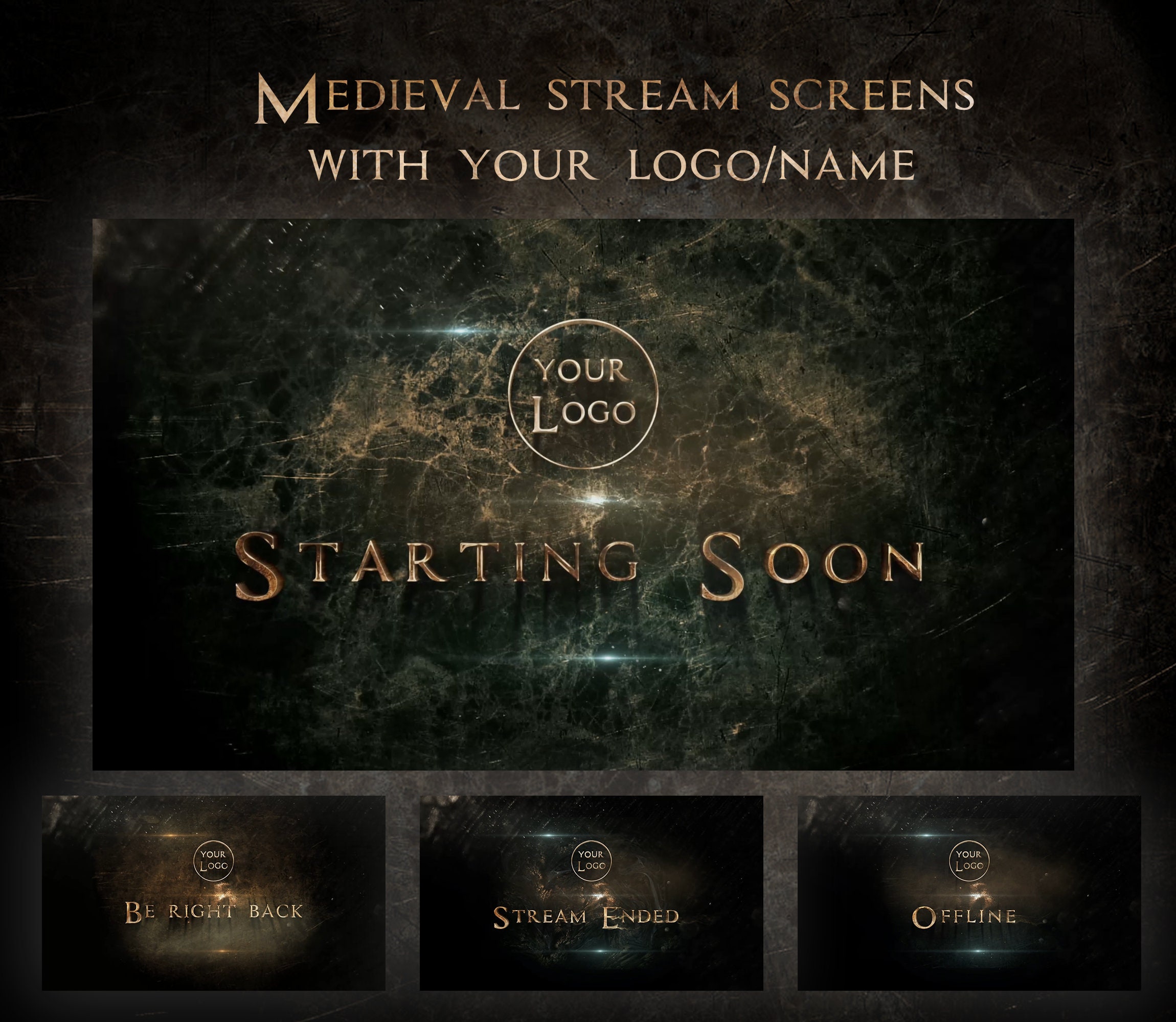Custom Medieval Scenes | Animated Stream Scenes Package, Twitch Pack ...