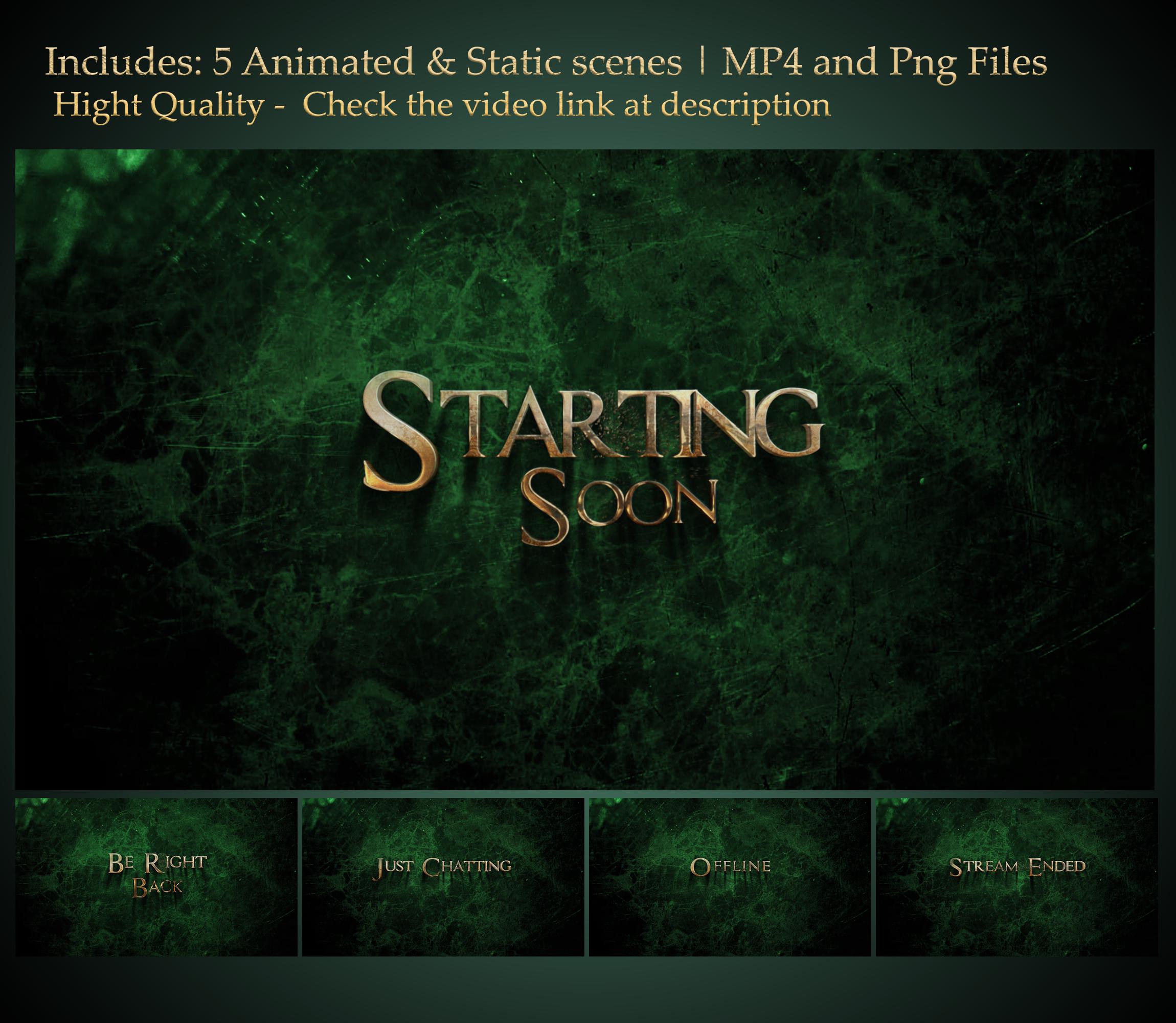 Animated Dnd Stream Overlay Pack: Medieval Green & Gold - Etsy