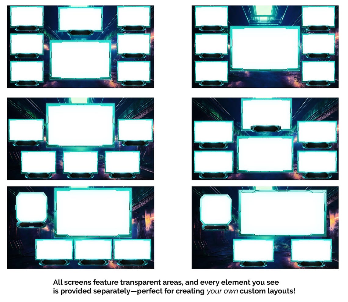 Cyberpunk Twitch Overlay Package: Animated RPG Stream Screens - Etsy