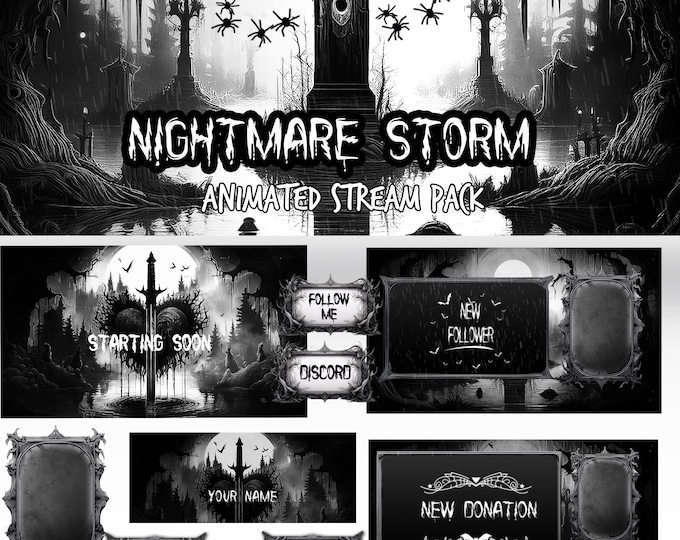 Phantom Twitch Overlay - Animated Alerts - Animated Screens - Dark ...