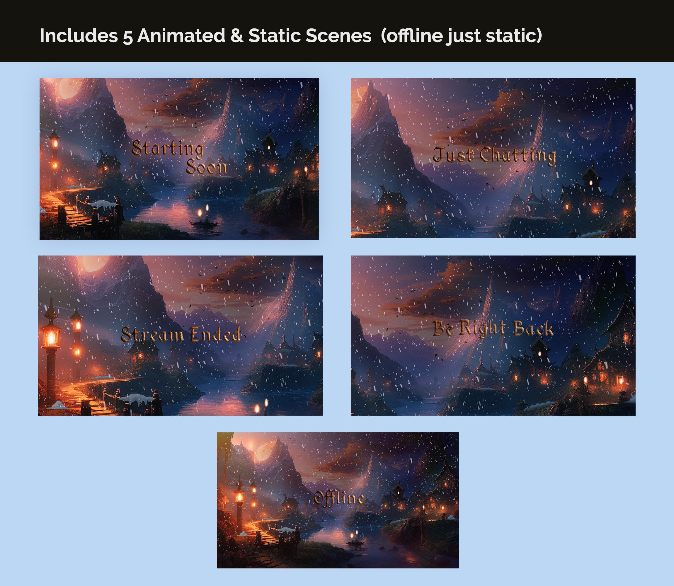 Viking Winter Stream Overlay: Animated Medieval Scenes (MP4, PNG) - Etsy