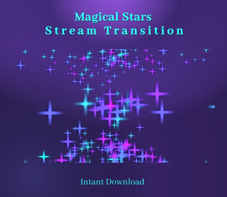 Magic Stars Purple Transition, OBS Stinger, Animated Stream Transition ...