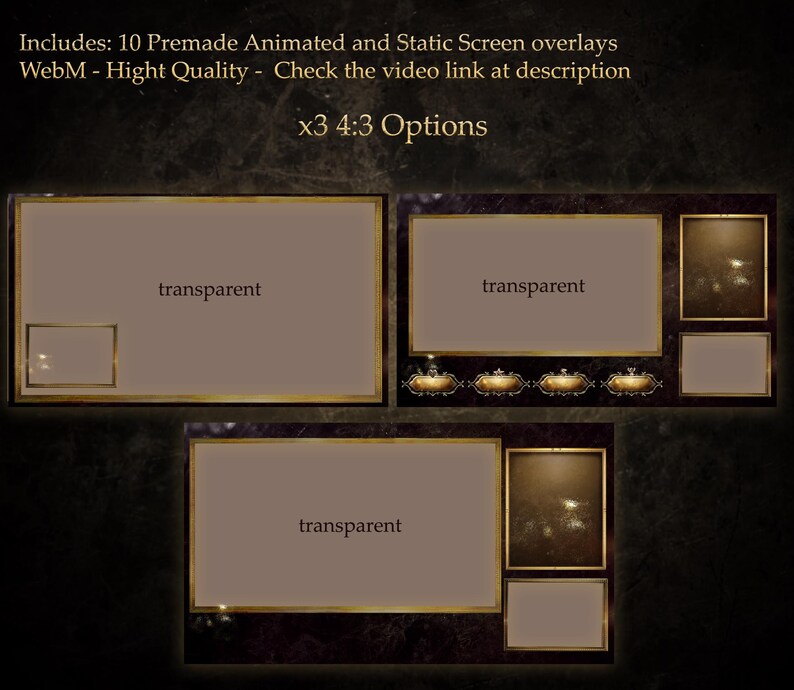 Medieval Animated Stream Pack: Gothic Black and Gold Twitch Overlay - Etsy