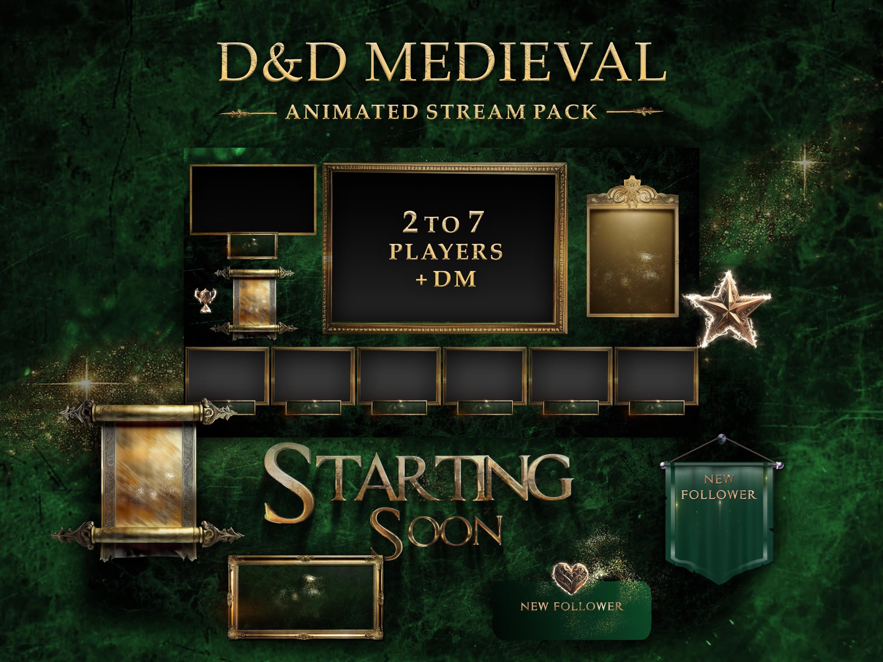 Dnd Stream Overlay Pack, Medieval Green and Gold Twitch, Multiplayers ...