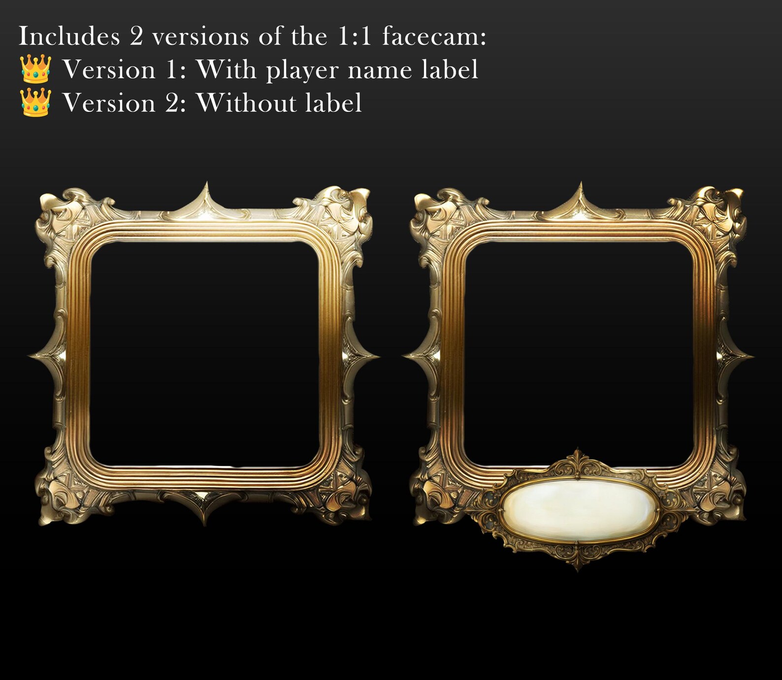 Gold Victorian Webcam Overlays: Animated Stream Frames (instant ...