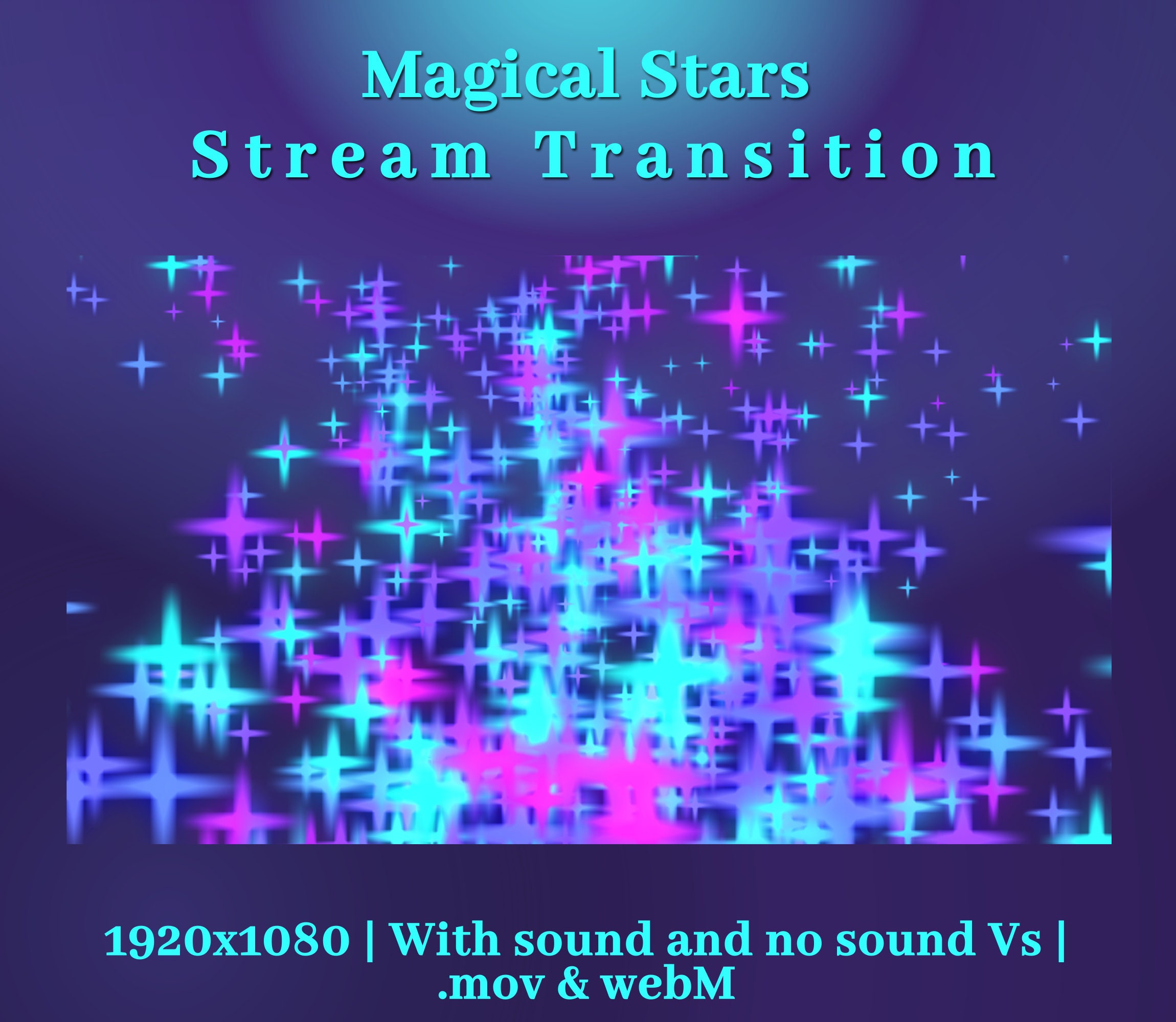 Magic Stars Purple Transition, OBS Stinger, Animated Stream Transition ...