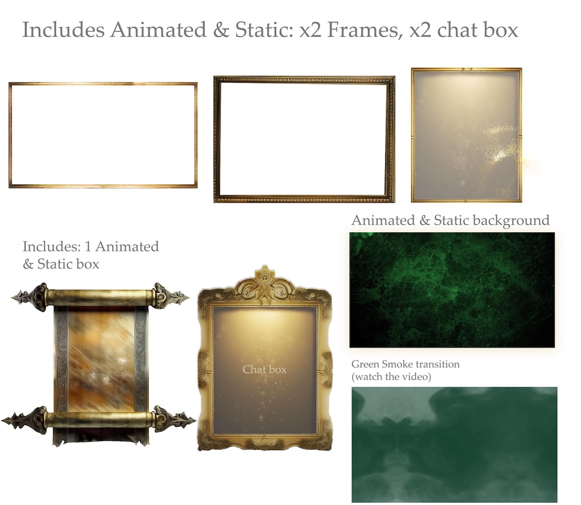 Dnd Stream Overlay Pack, Medieval Green and Gold Twitch, Multiplayers ...