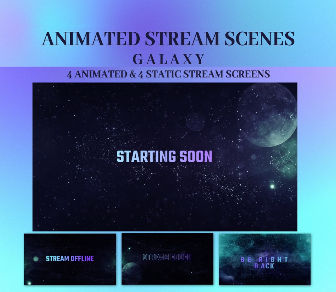 Galaxy Space Animated Screens | Galaxy Theme, Animated Twitch Screens ...