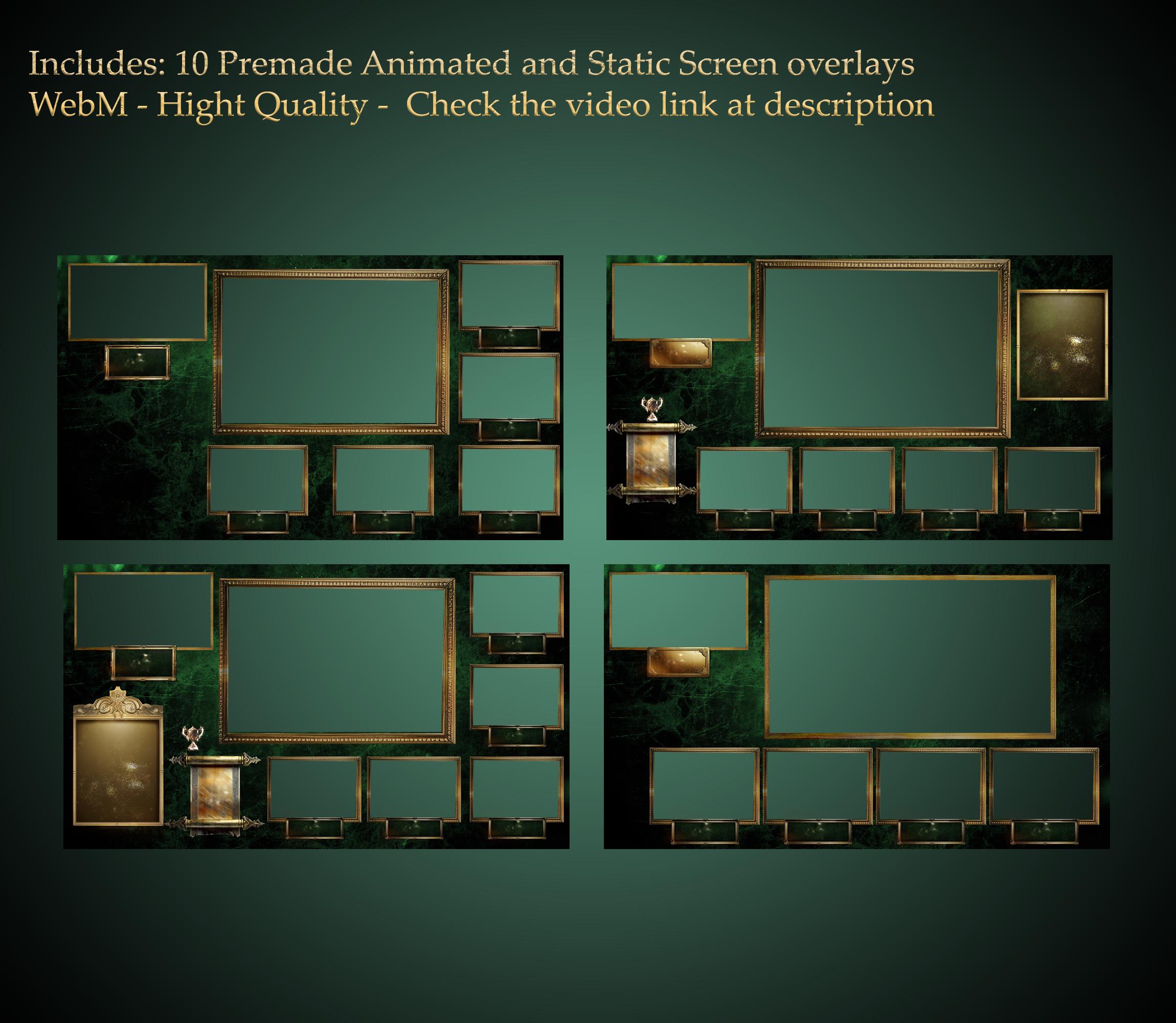 Animated Dnd Stream Overlay Pack: Medieval Green & Gold - Etsy