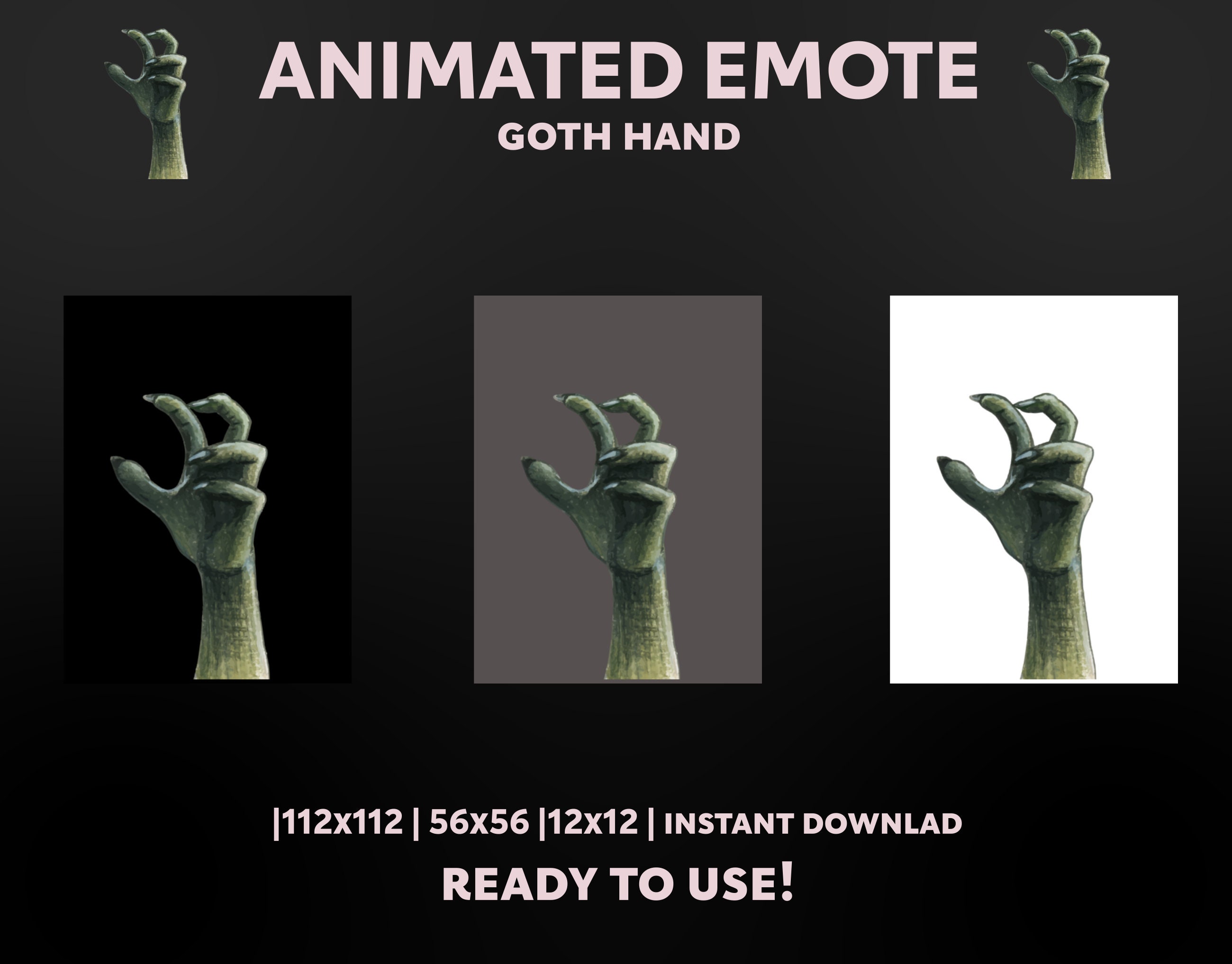 Goth Hand Emote | Twitch , Streamer, Gaming, Emotes, Stream Emotes - Etsy